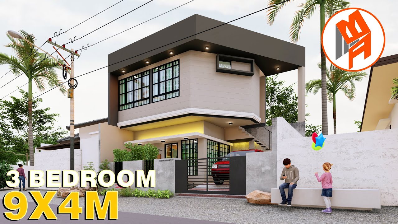 Small Home Design 9m x 4m | Simple small house - YouTube