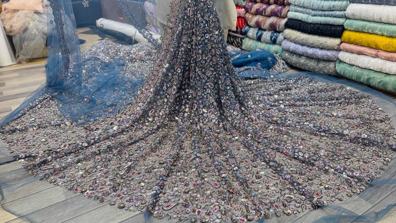 Cutdana work embroidery designs🔥😍| Mashallah Fabrics | Contact Number ...