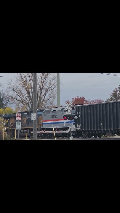 Restored Amtrak F40PH 311 Trails on CSX M364 in Brook Park, Ohio!#train #railroad #csx #amtrak # ...