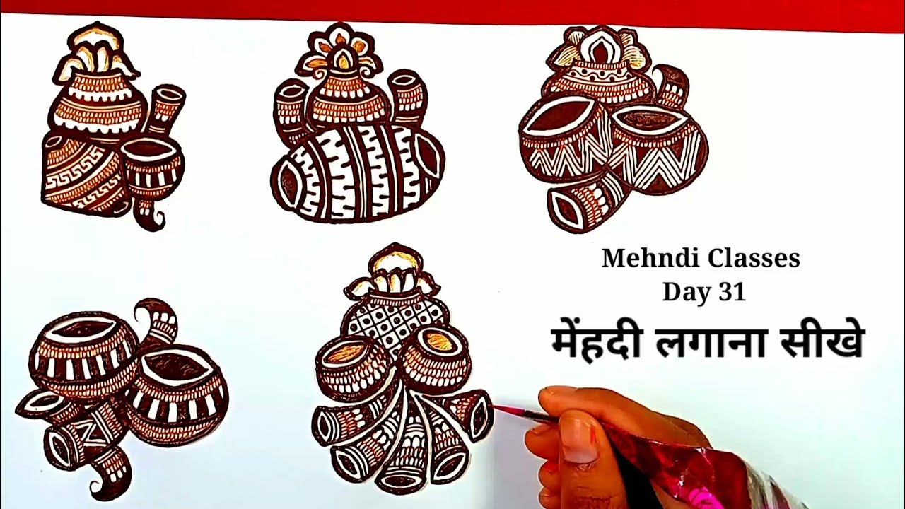 Bridal Tutorial!! How To Create Different Kalash Mehndi Designs ...