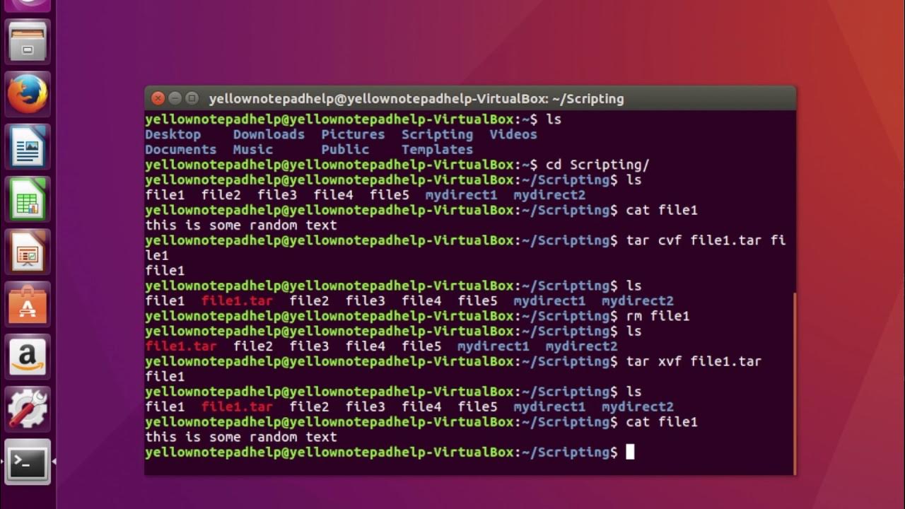 Unix/Linux Essentials - Backing Up Files & Directories Using Tar - YouTube