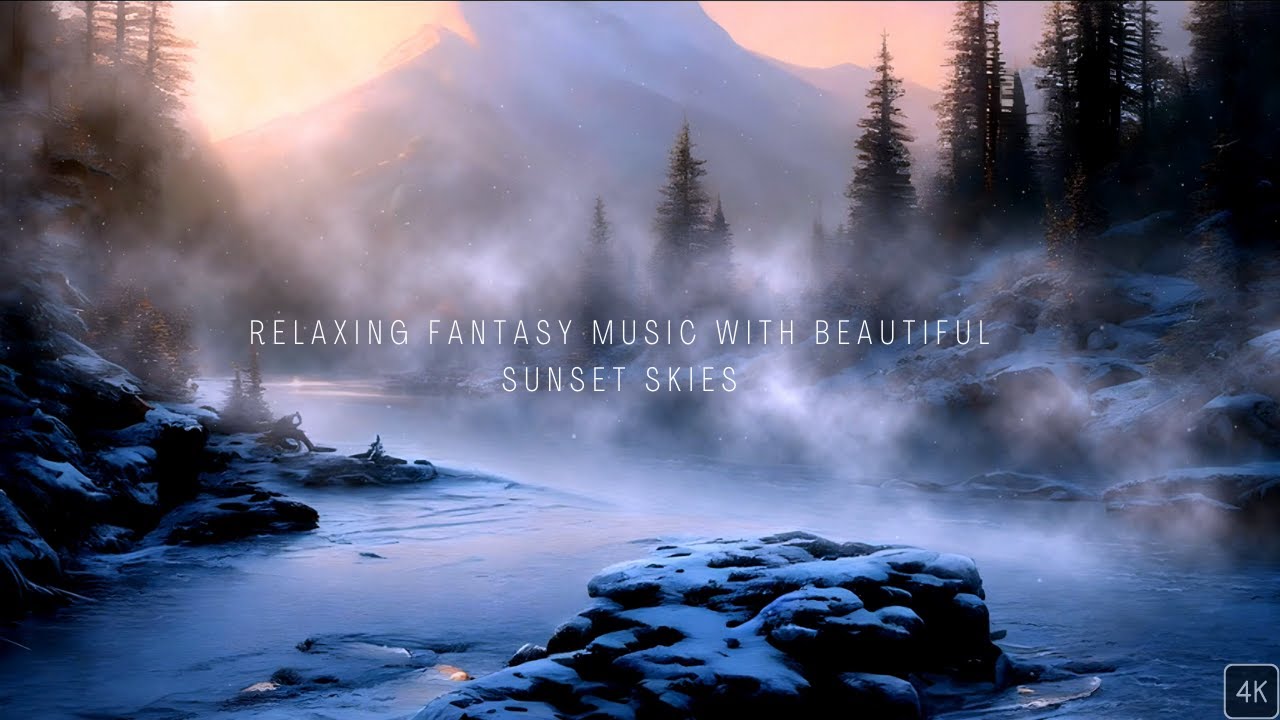 Relaxing Fantasy Music with Beautiful Sunset Skies - YouTube