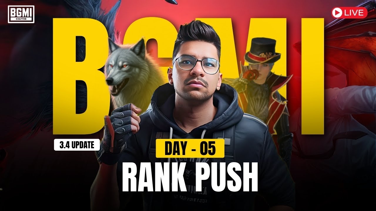 DAY 5 OF RANK PUSH | BGMI UPDATE 3.4 VAMPIRE & WOLF | BGMI LIVE - YouTube