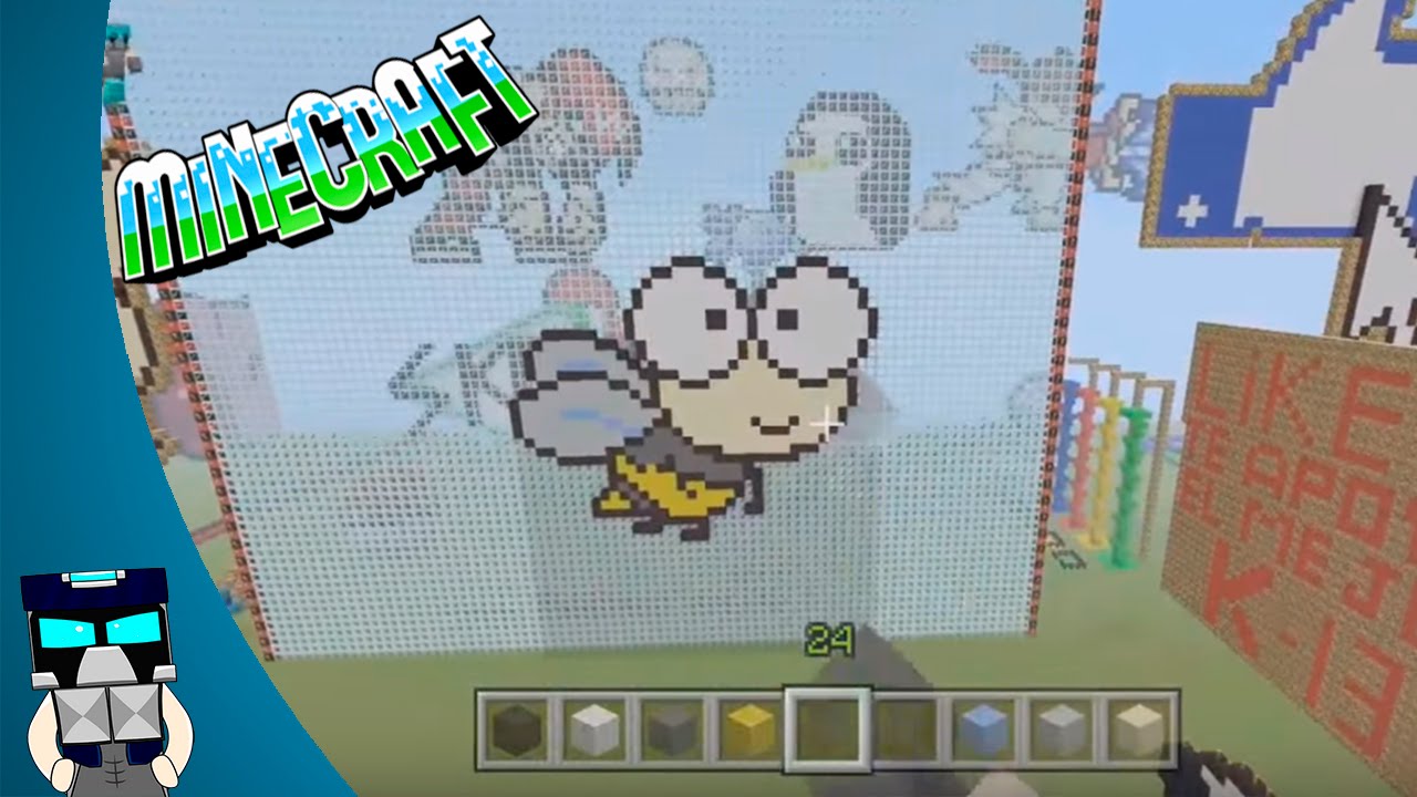 Minecraft: Como hacer Abeja Pixel art Tutorial - YouTube