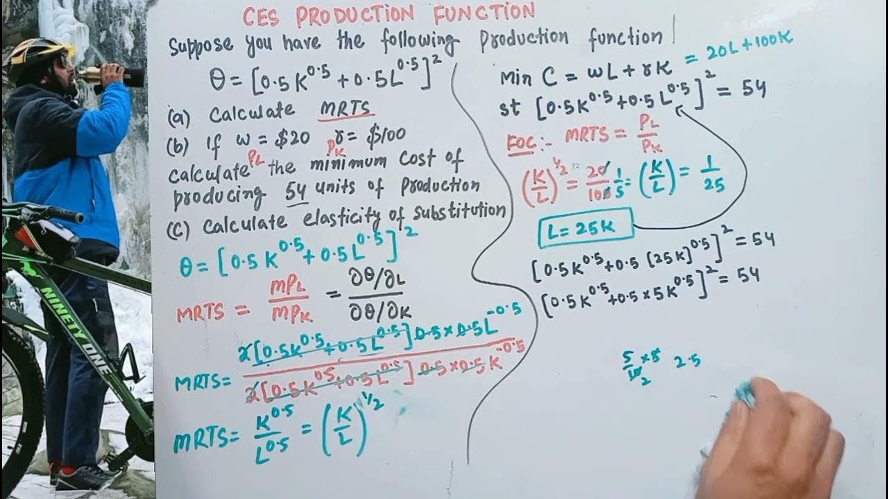 CES Production function. Calculate MRTS and Elasticity of substitution - YouTube