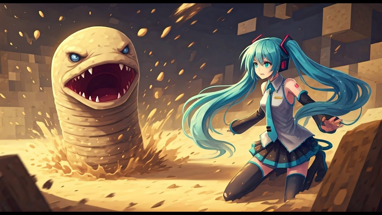 Hatsune Miku MOD vs Sandworm MOD in Minecraft PE - YouTube