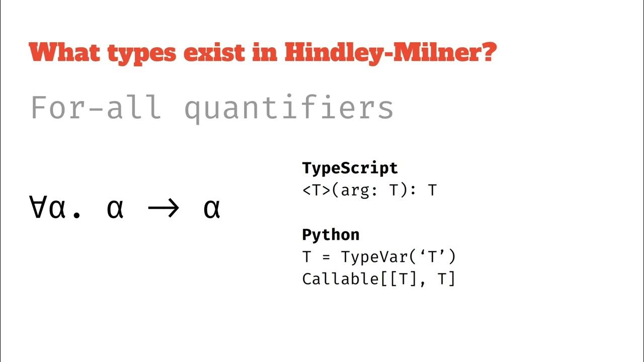 Types in Hindley-Milner: Syntax, building blocks and grammar (compared ...