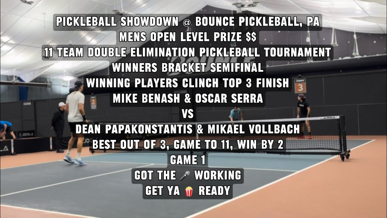 5.0 + Pickleball Prize $ Bounce Tournament - Dean / Mikael Vs. Oscar ...
