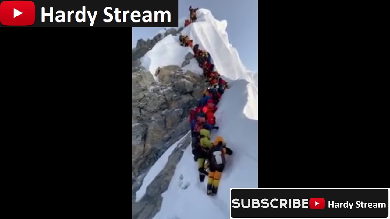Everest queue / Landmark Hillary Step / Mount Everest / Highest ...