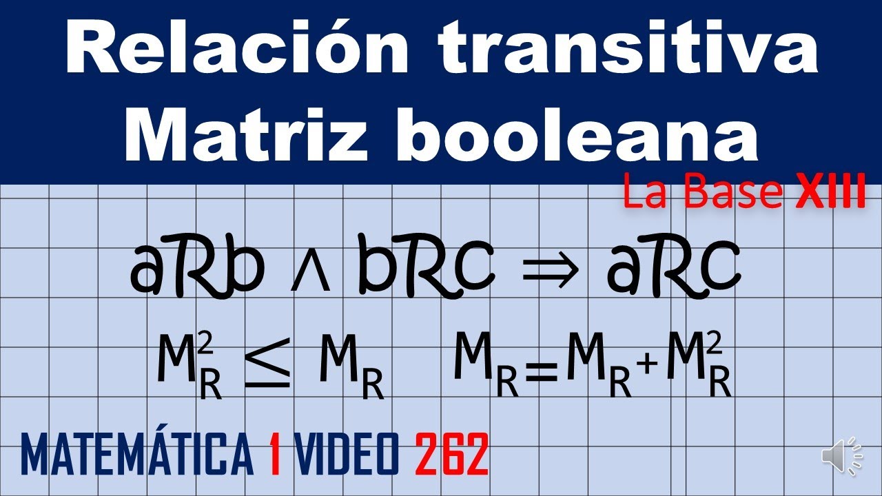 Relación transitiva | matrices booleanas - YouTube