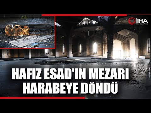 Ateşe Verilerek Tahrip Edilen Hafız Esad’ın Mezarı Görüntülendi