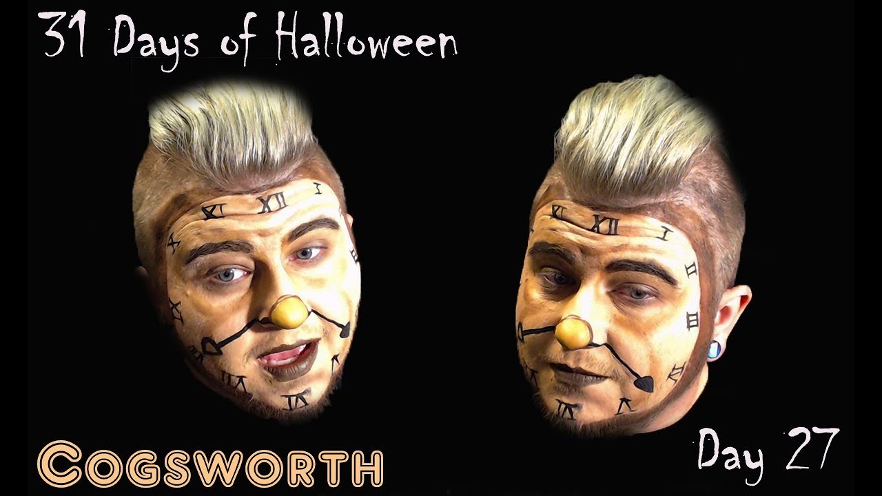 Cogsworth Makeup Tutorial[31 Days of Halloween][Day 27] - YouTube