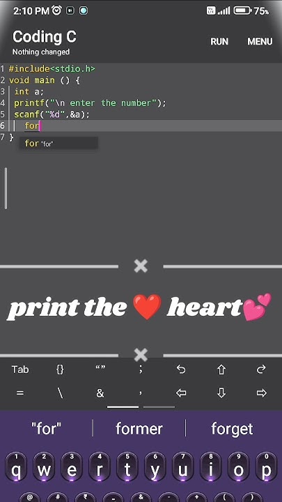 Print the hearts 💞 priamid #coding #programming #code - YouTube