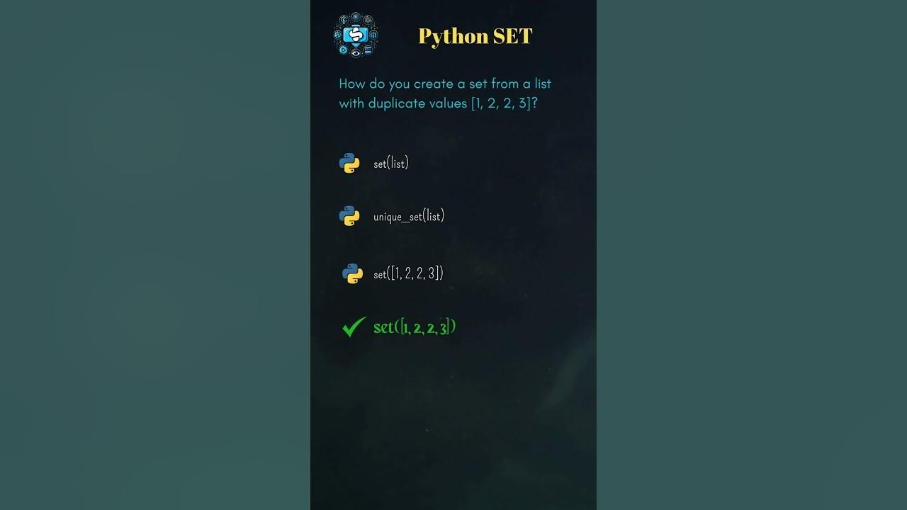 🔥 Test Your Python Skills with Challenging Sets MCQs! | Beginner to ...