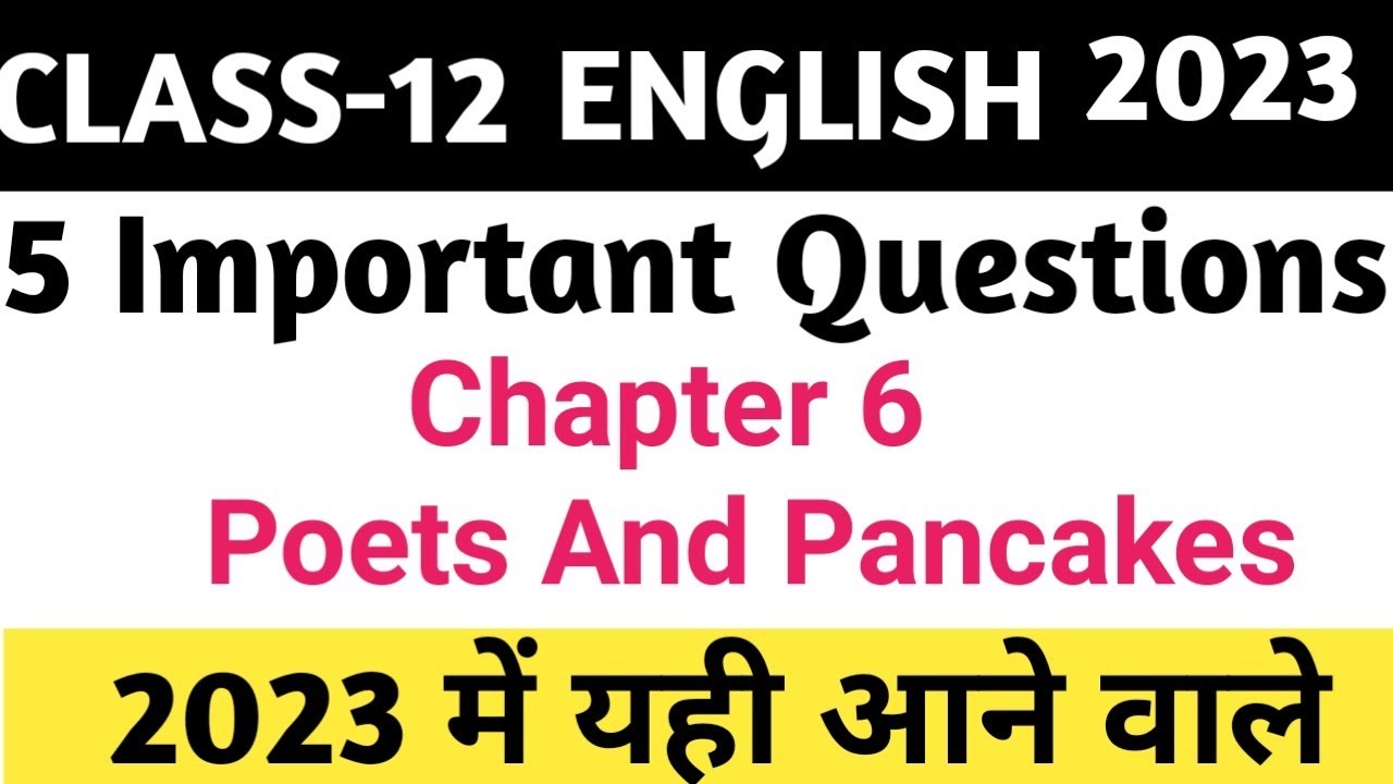 Mp Board Class 12 | Class 12 english important questions 2023 Chapter 6 ...