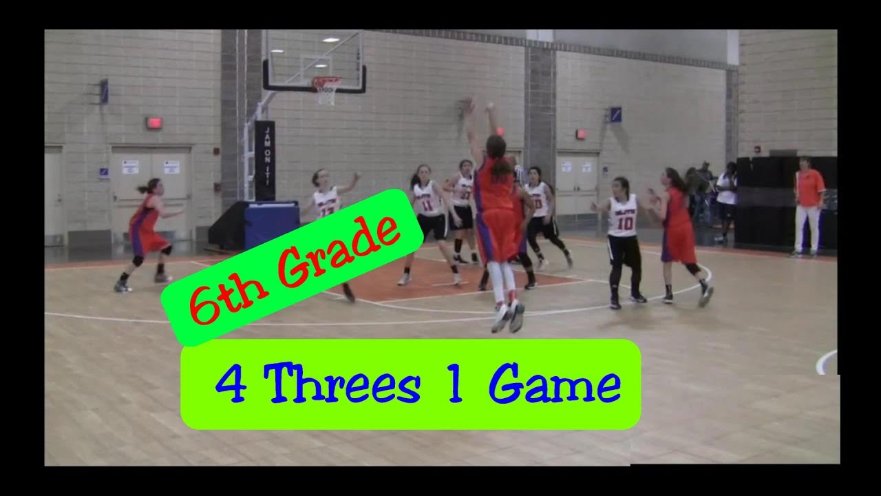 AAU Girls Basketball 4 Threes 1 Game as a 6th Grader. Some of her shots ...