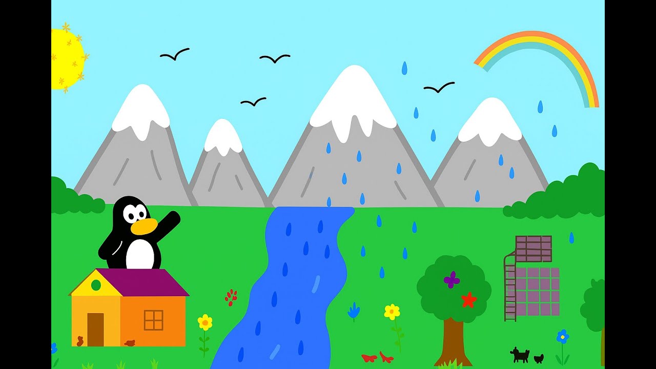 How to Draw a Beautiful Landscape in Tux Paint | Easy Tux Paint Drawing ...