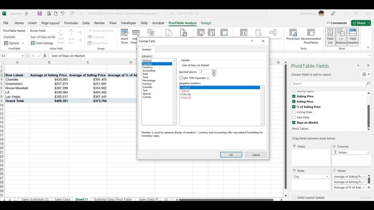 EXCEL How to Create and Edit Pivot Tables - YouTube