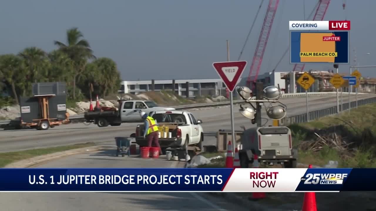 Construction begins on US-1 in Jupiter; bridge closed until 2024 - YouTube