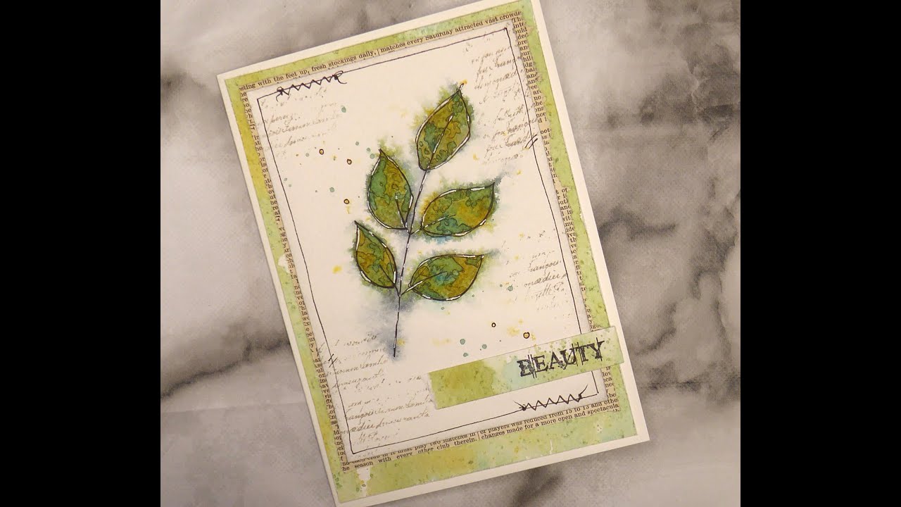 Creating a doodled leaf card with PaperArtsy Infusions. - YouTube