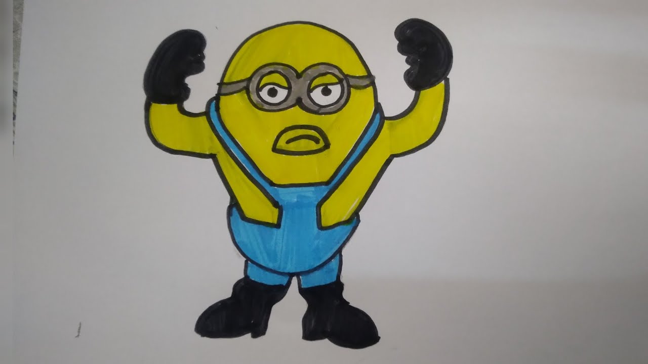 How to draw mega minion dave /step by step /Easy draw for kids - YouTube