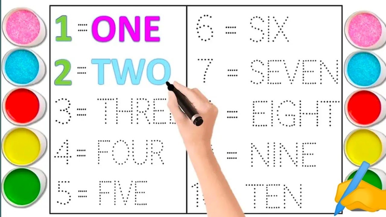 Learn Number 1 to 10 With Spelling / Number Names 1- 10 / Number Song ...