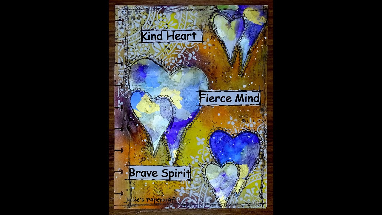 Art Journal page using Alcohol Inks and Gelatos - YouTube