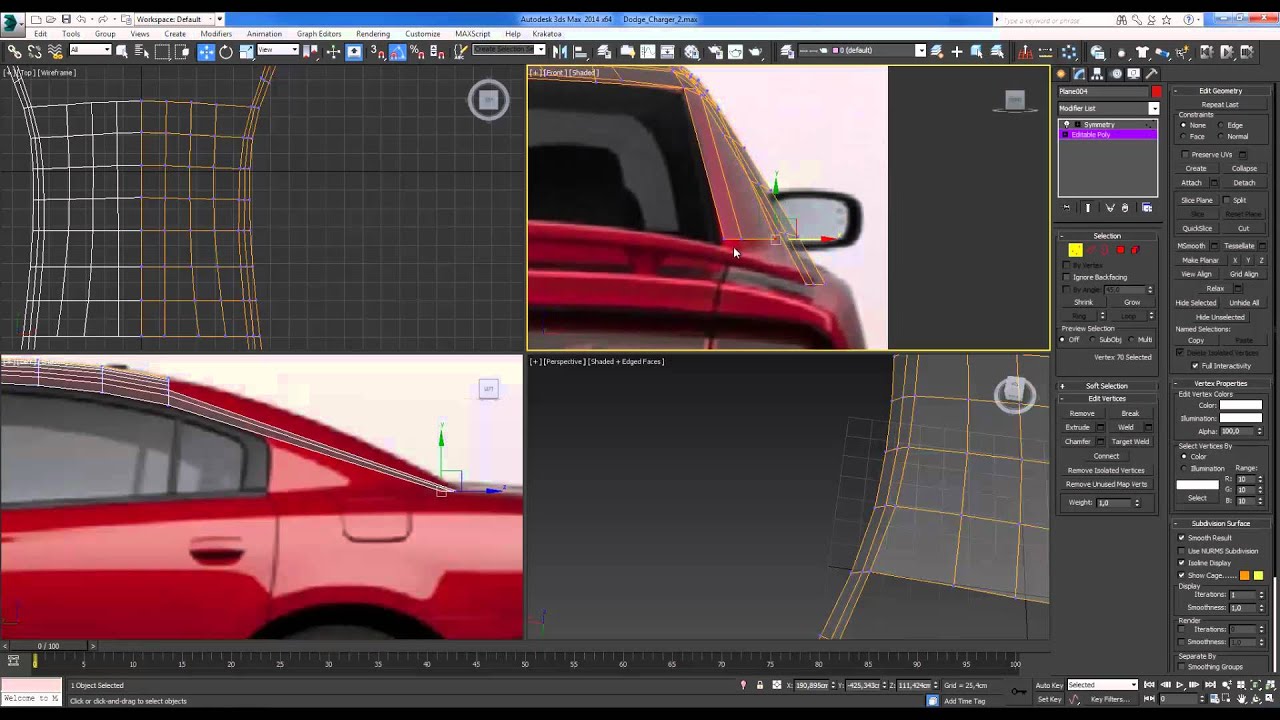 Modelado de un coche con 3D Max 2014 Parte 1 (Dodge Charger) - YouTube