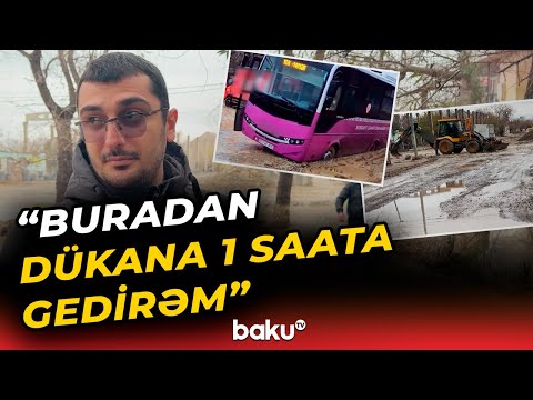 “Maşınlar, avtobuslar bu yolda batır” | Sumqayıtda sakinlər çıxılmaz durumda