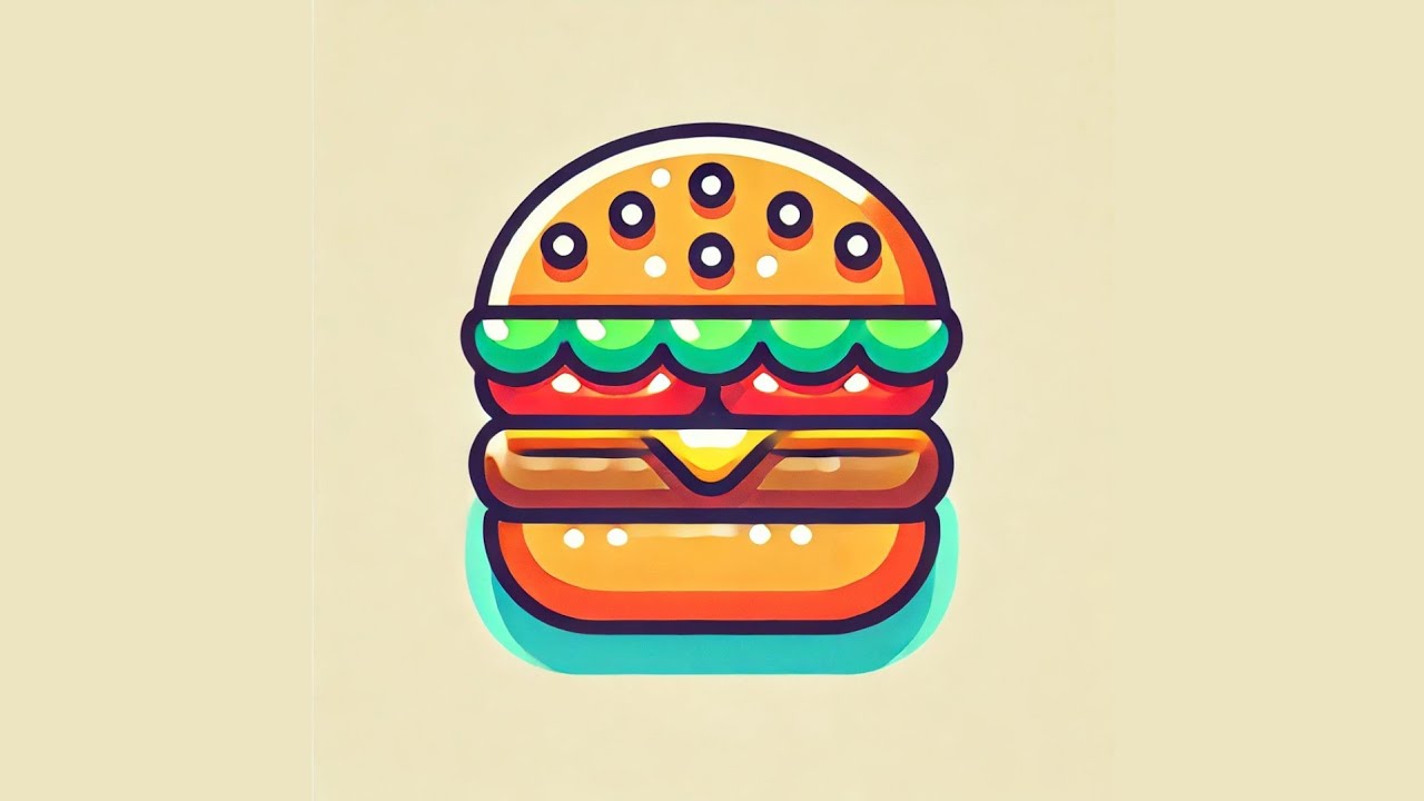 DRAWING AND COLOURING MOUTH-WATERING HAMBURGER/CHEESEBURGER. HOW TO ...