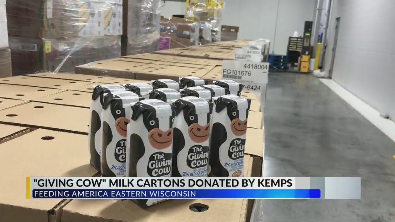 Giving Cow Milk Cartons donated by Kemps - YouTube