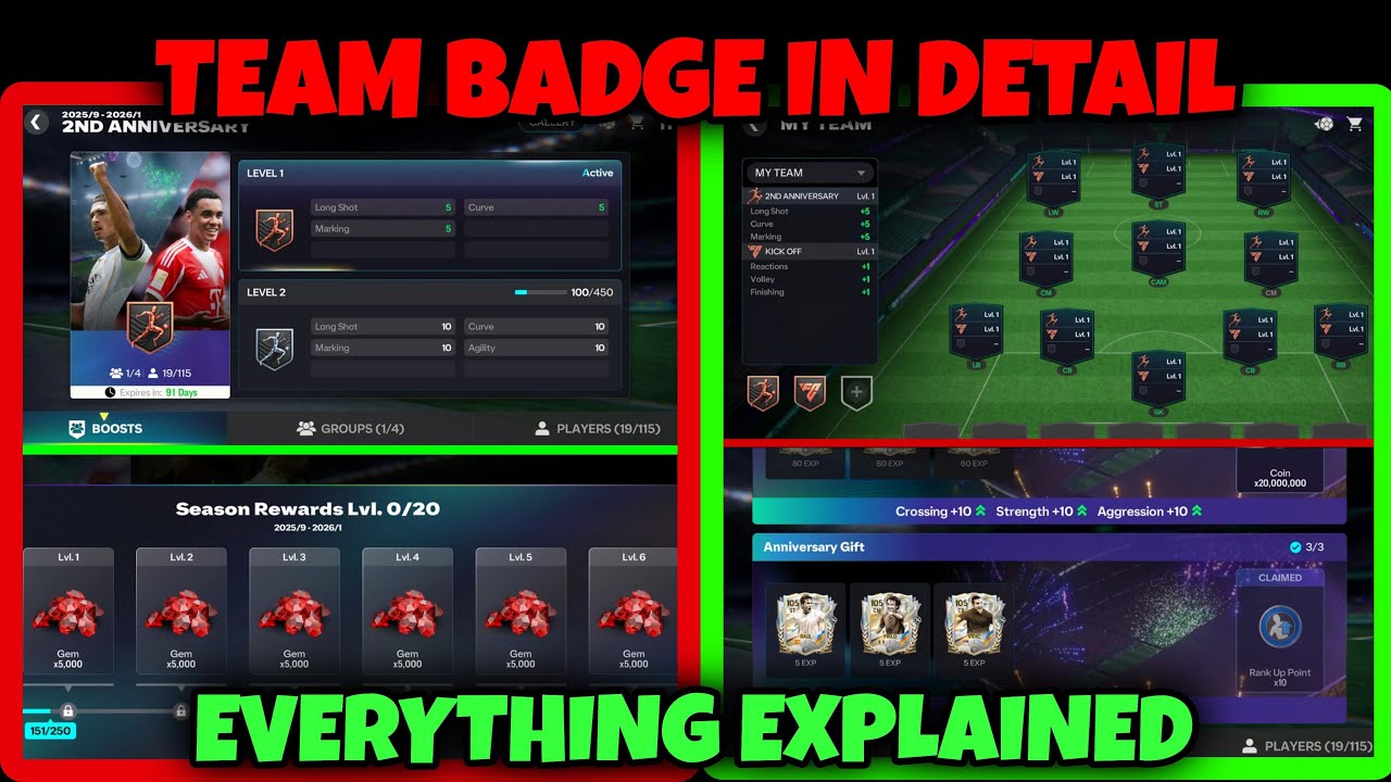 FREE 100K GEMS FC MOBILE 26 TEAM BADGE EXPLAINED IN DETAIL - YouTube