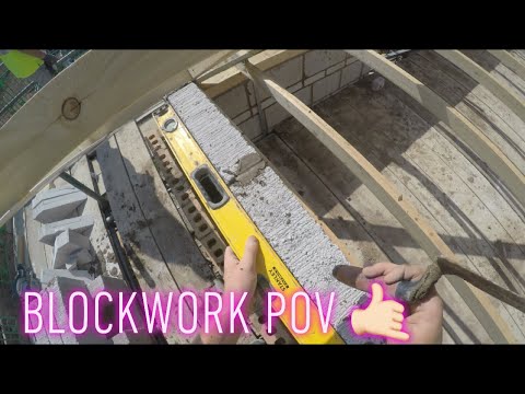 Bricklaying POV , Building a small Blockwork corner - YouTube