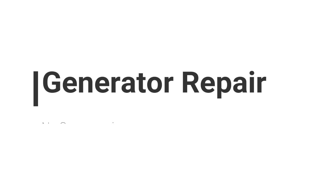 Generator Cyinder Head Replacement - YouTube