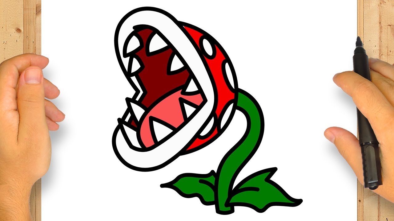 HOW TO DRAW CARNIVOROUS PLANT MARIO | Super Mario | Step by Step Simple ...
