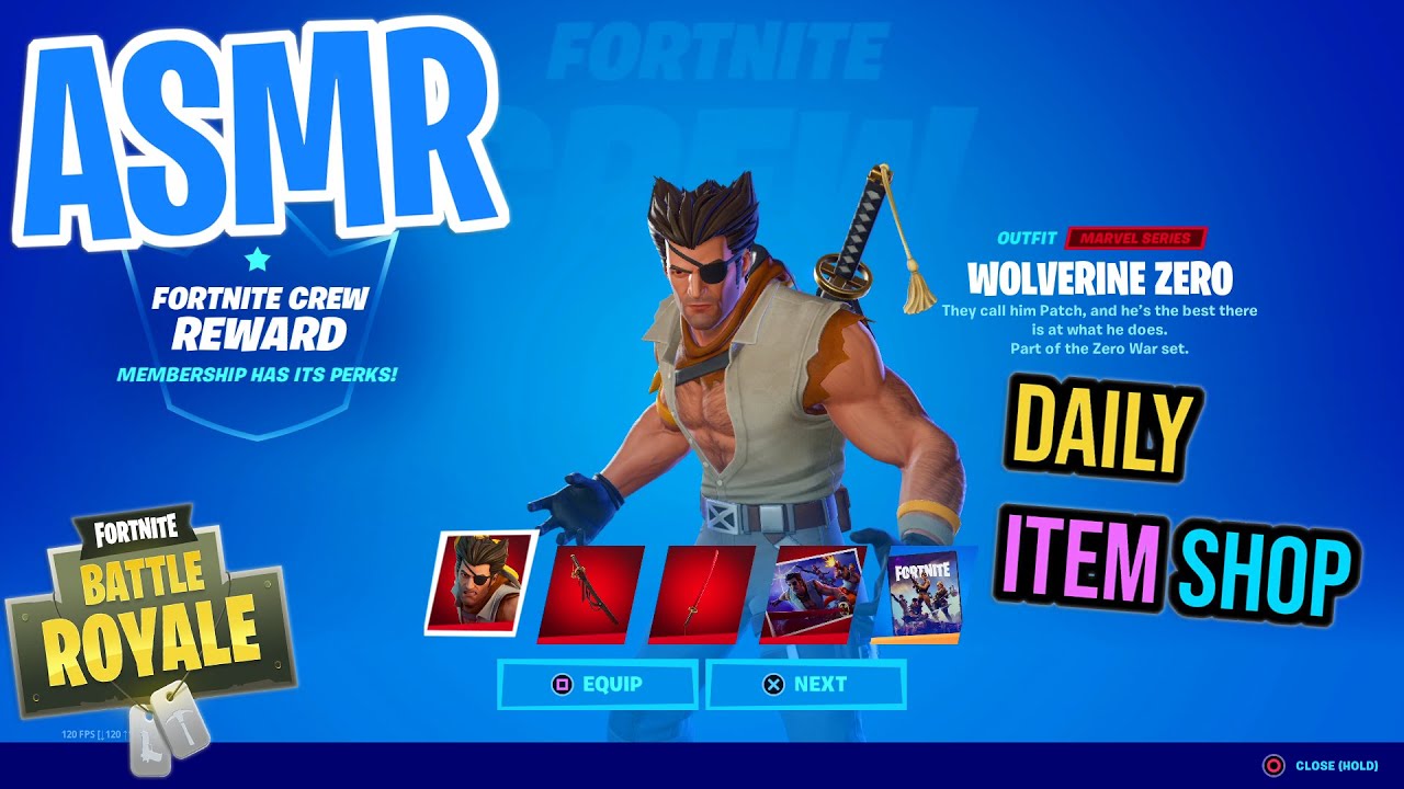 ASMR Fortnite NEW Wolverine Zero Skin! Daily Item Shop 🎮🎧 Relaxing ...