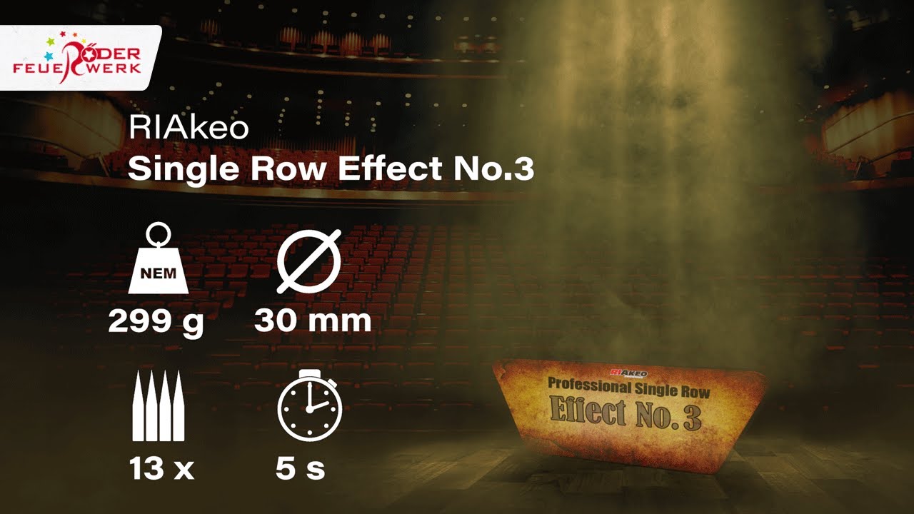 RIAkeo Fireworks - Professional Single Row Effect No 3 - YouTube