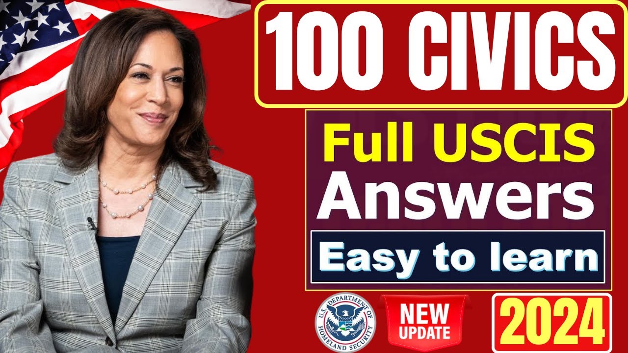 New! 100 Civics Questions and Answers 2024 for US Citizenship Interview ...