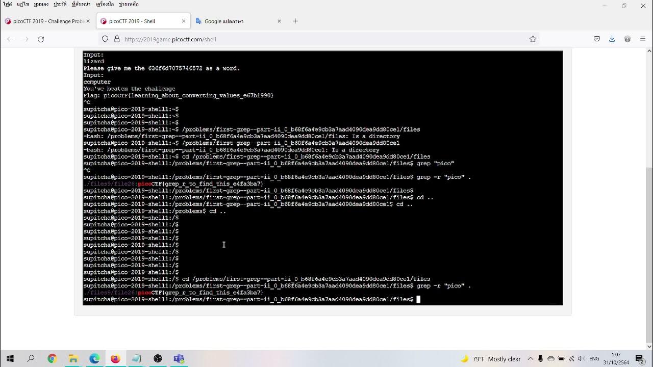 PicoCTF 2019 Solution (Thai Language) - First Grep Part II - YouTube