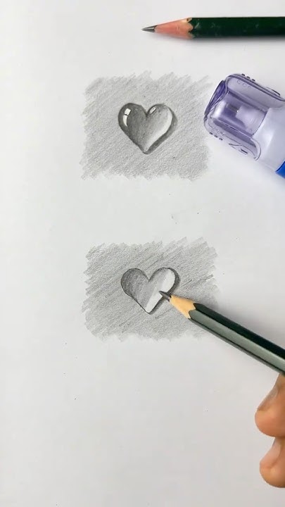 Drawing 3D Heart Water Drop #drawing #art #satisfying #sketch #craft # ...