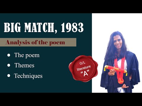 Big Match, 1983 |O/L Analysis of Black July in Sri Lankan Poetry |# ...