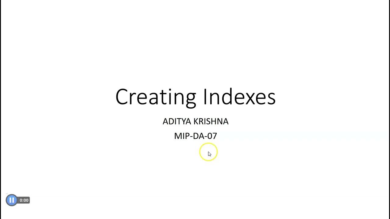 Creating Indexes - YouTube