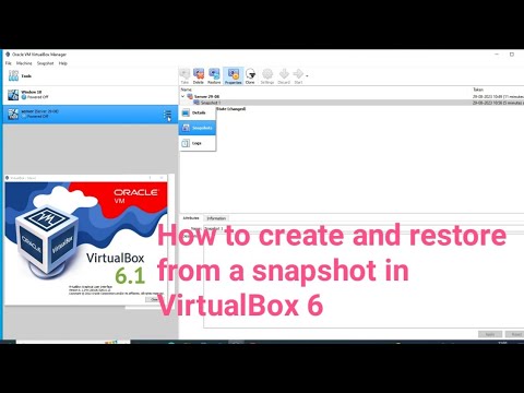 How to create and restore from a snapshot in VirtualBox 6,7 l oracle VM ...