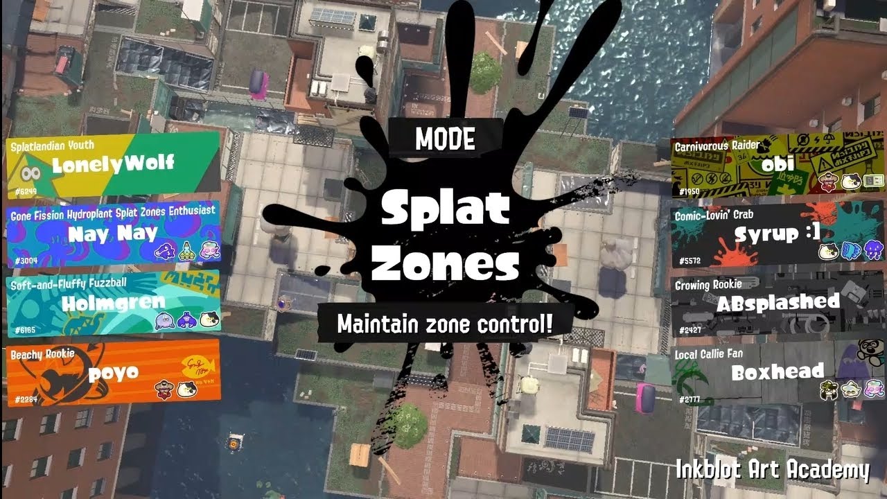 Splatoon 3 Anarchy Battles Gameplay 04 Splat Zones On Inkblot Art ...