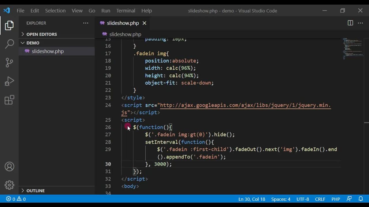 Creating an Image Slideshow Using PHP and Simple jQuery Tutorial DEMO - YouTube