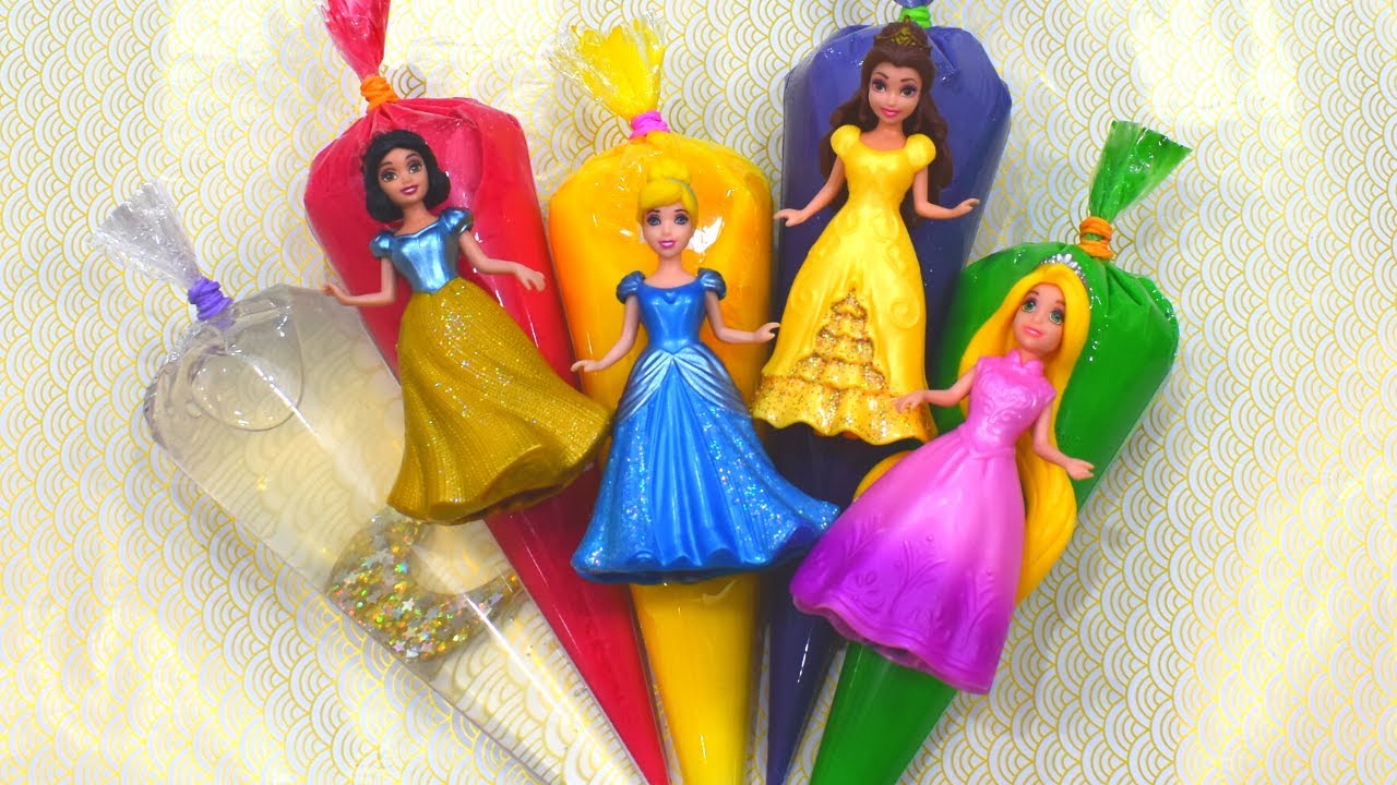 Making DISNEY Princess Slime With Funny Piping Bags | Glossy Slime ...