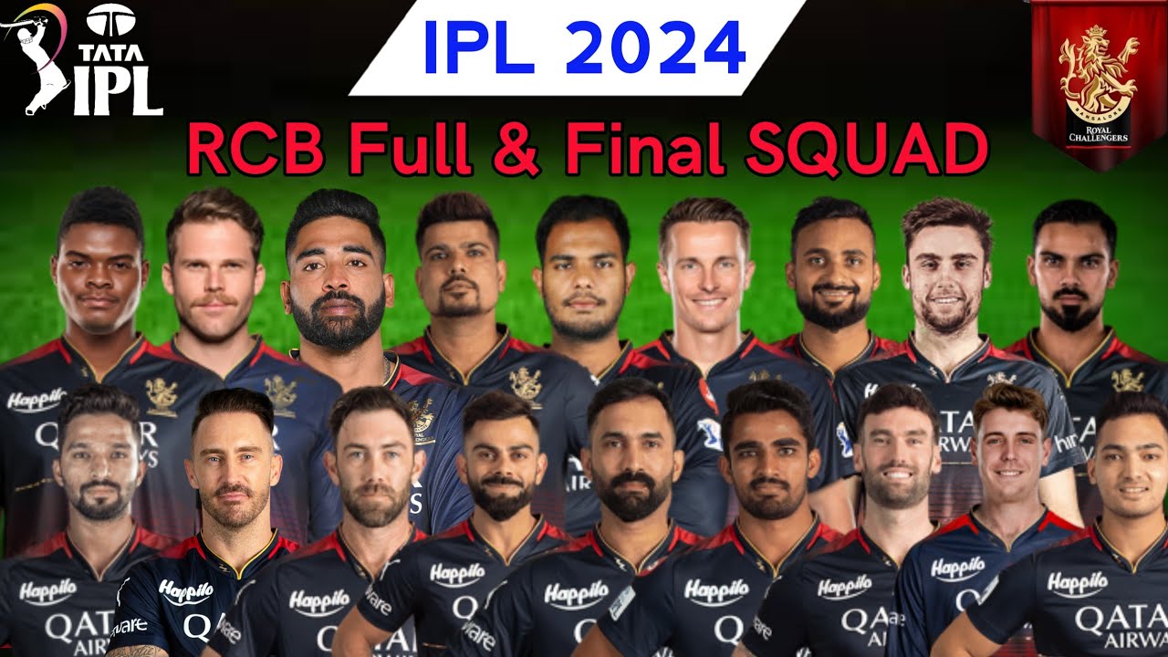 IPL 2024 | Royal Challengers Bangalore Full Squad | Rcb New Squad 2024 ...