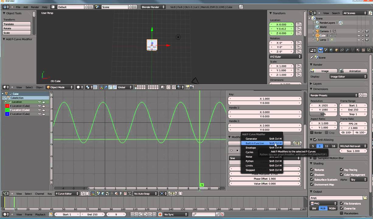 Use Blender 2.5 as 2D Graphing utility - YouTube