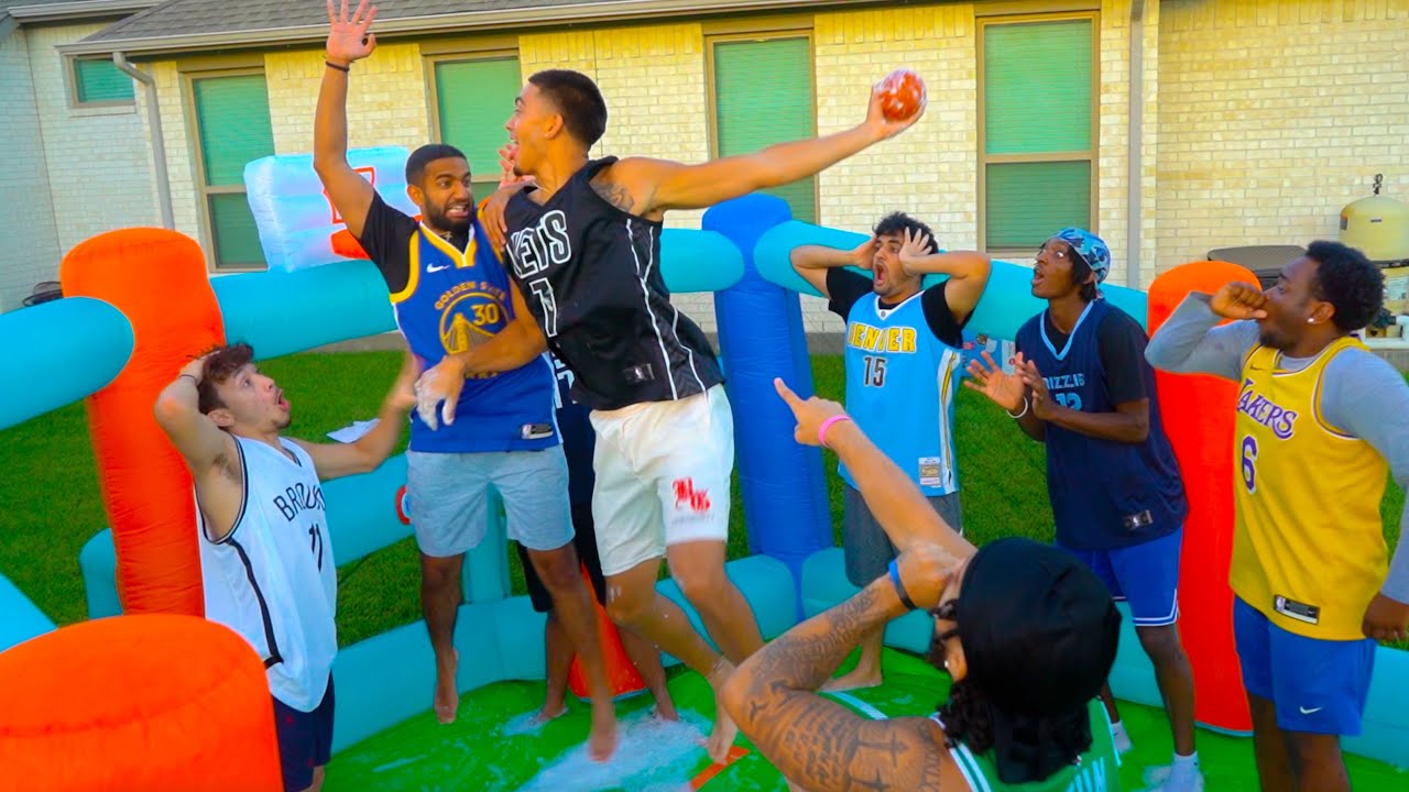 PHYSICAL Slip & Slide Basketball Game... - YouTube