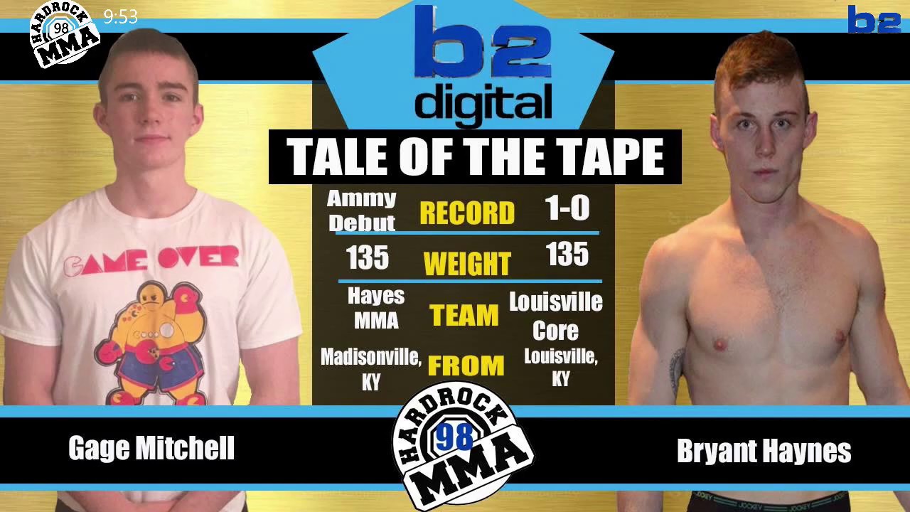 Hardrock MMA 98 Fight 5 Bryant Haynes vs Gage Mitchell 135 Ammy Knock ...